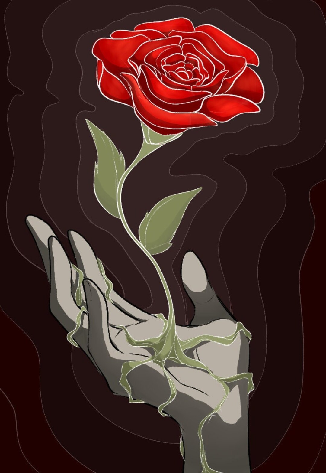 Palm Rose Art Print - Etsy