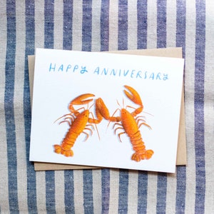 Anniversary Lobster Cards - Etsy