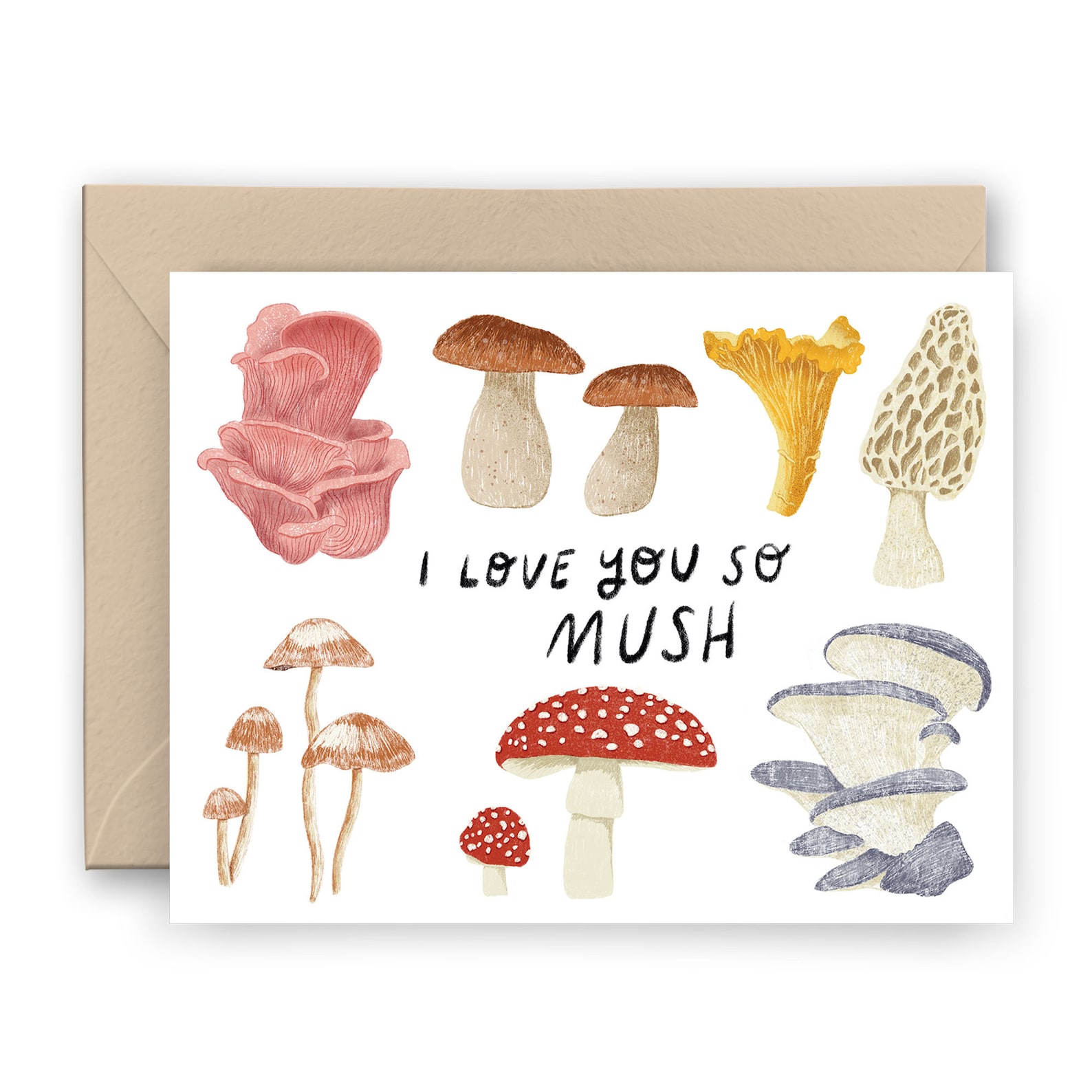 I Love You so Mush Mushroom Greeting Card - Etsy