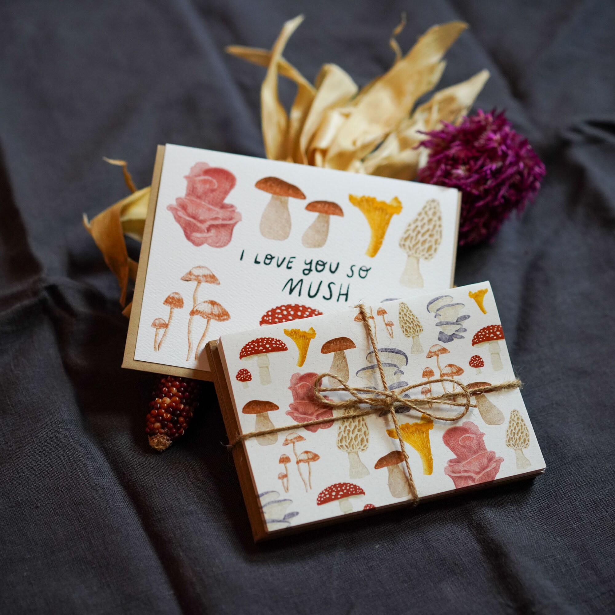 I Love You so Mush Mushroom Greeting Card - Etsy