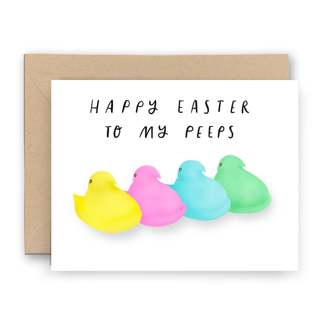 Happy Easter Peeps Card - Etsy