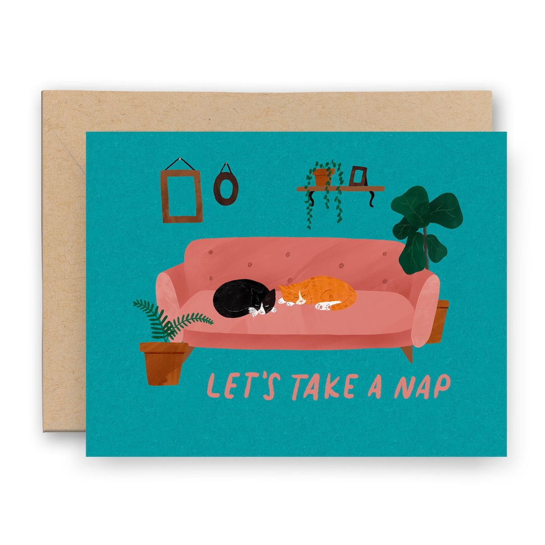 Let's Take A Nap Cats Card - Etsy