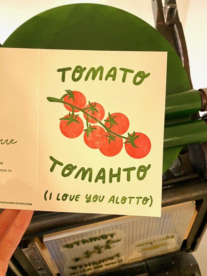 Tomato Tomahto | Letterpress Love Card - Etsy