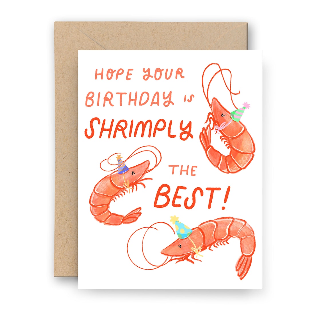 Shrimply the Best Birthday Card - Etsy