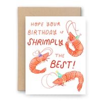 Shrimp Birthday Card: Ocean Party Theme (5x7'', With Envelope) - Etsy