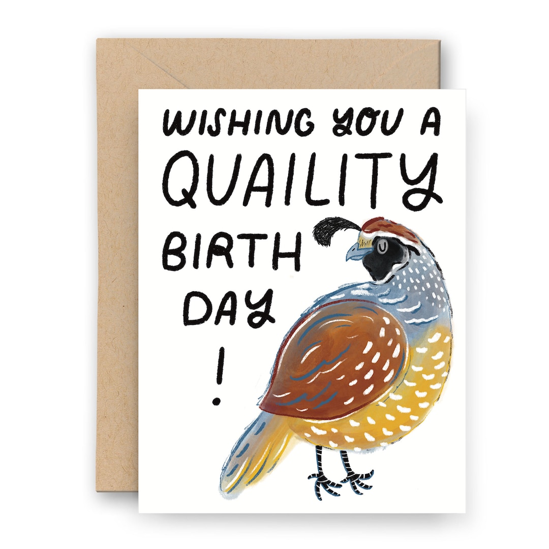 Quaility Birthday California Quail Card - Etsy