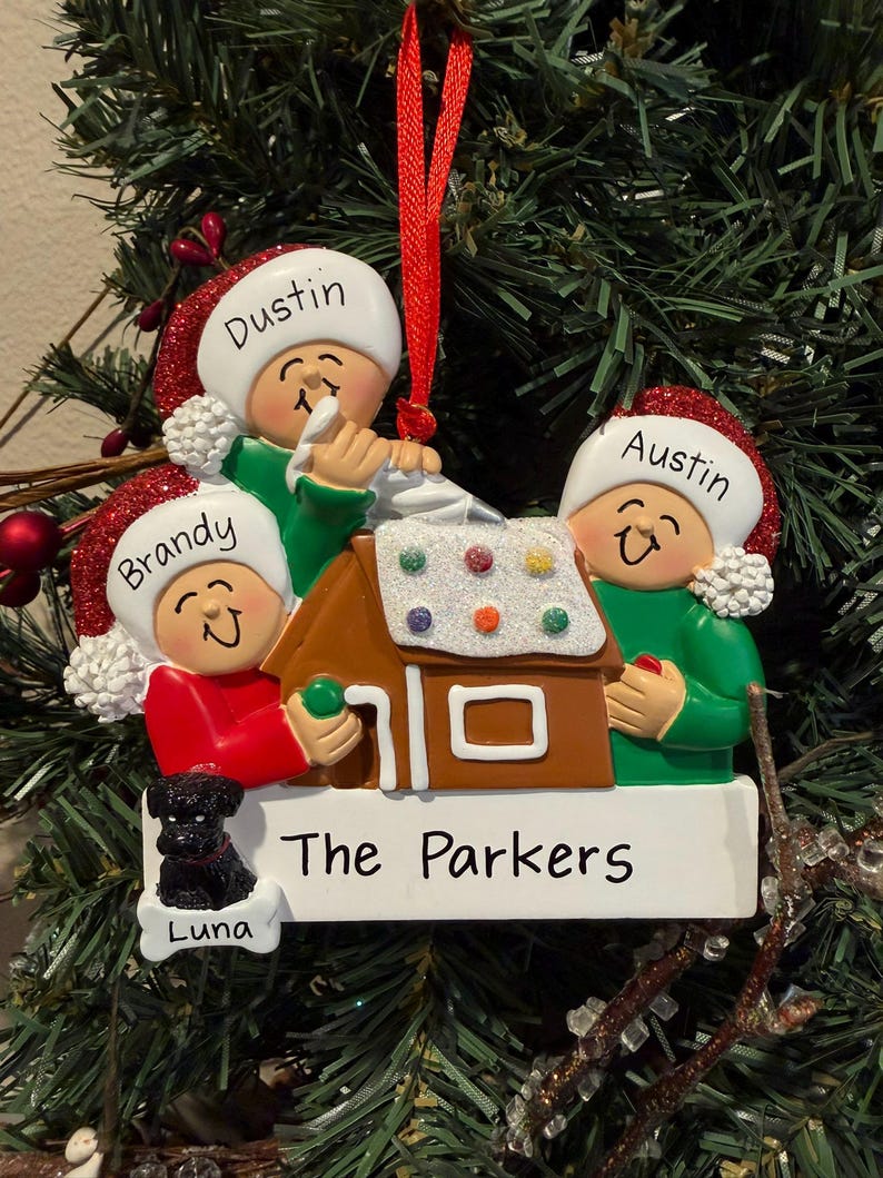 Making Gingerbread House - 3 - Christmas Ornaments - Family Ornaments ...