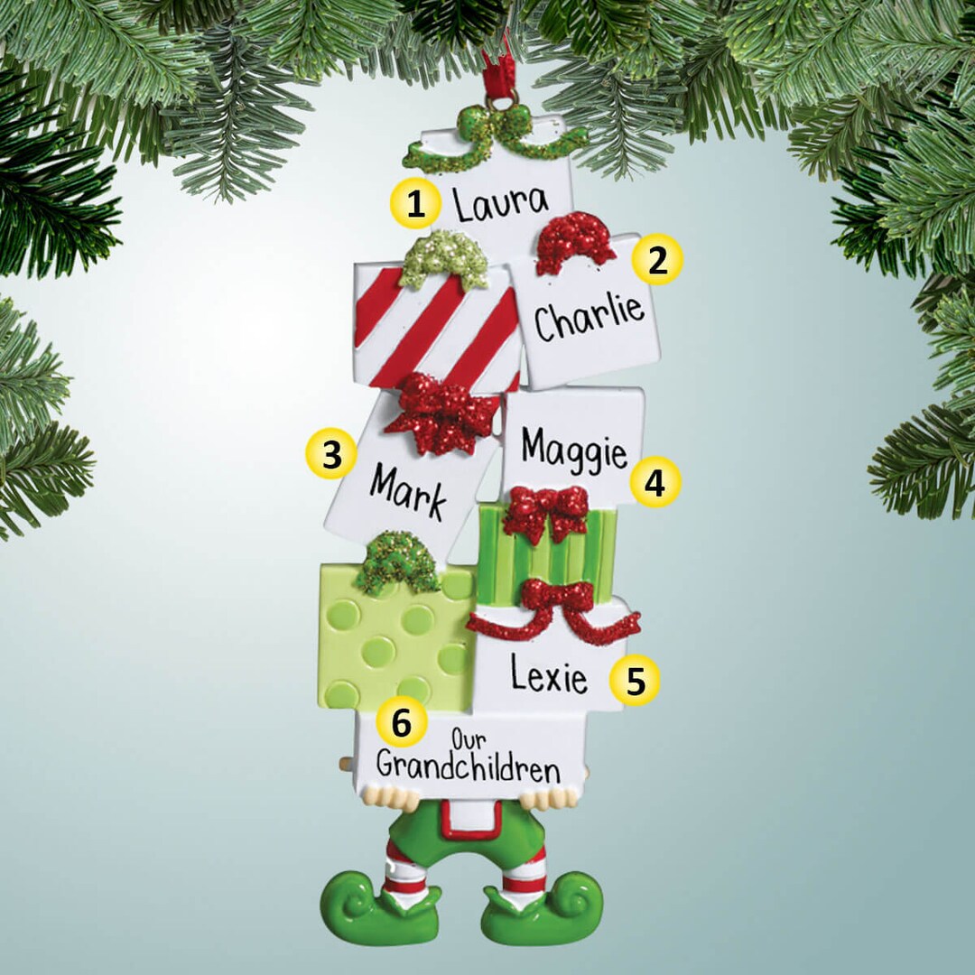 Personalized Elf Carrying Lots of Gifts Christmas Ornament - Loves to ...