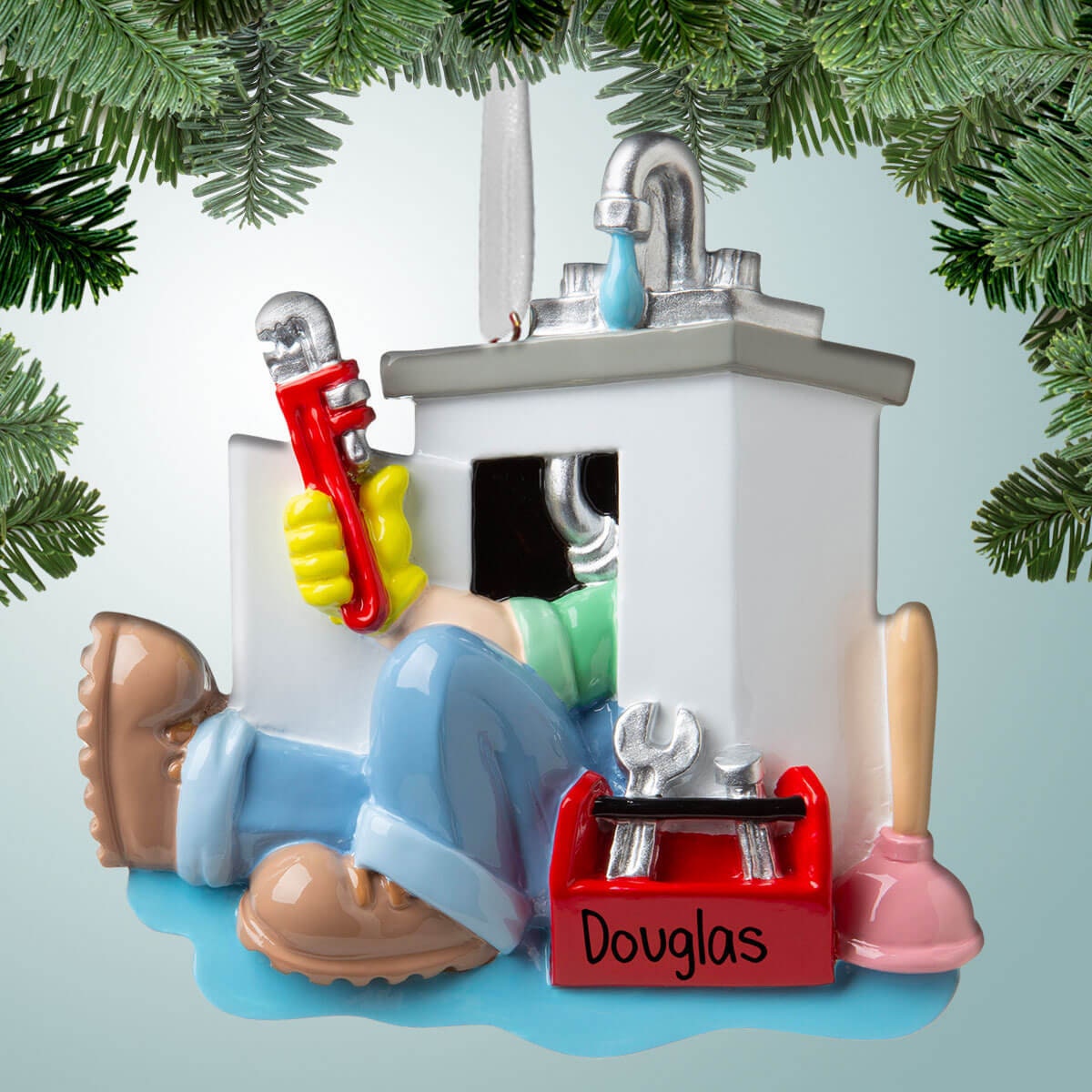 Plumber Under Sink Personalized Christmas Ornaments Handyman - Etsy
