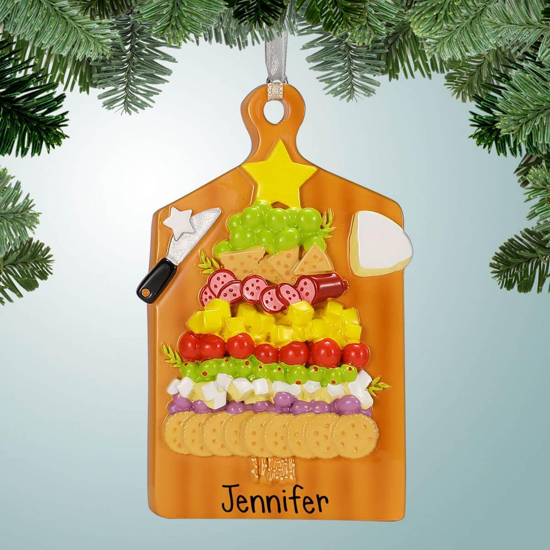 Personalized Charcuterie Board Christmas Ornament - Food Tray - Snacks ...