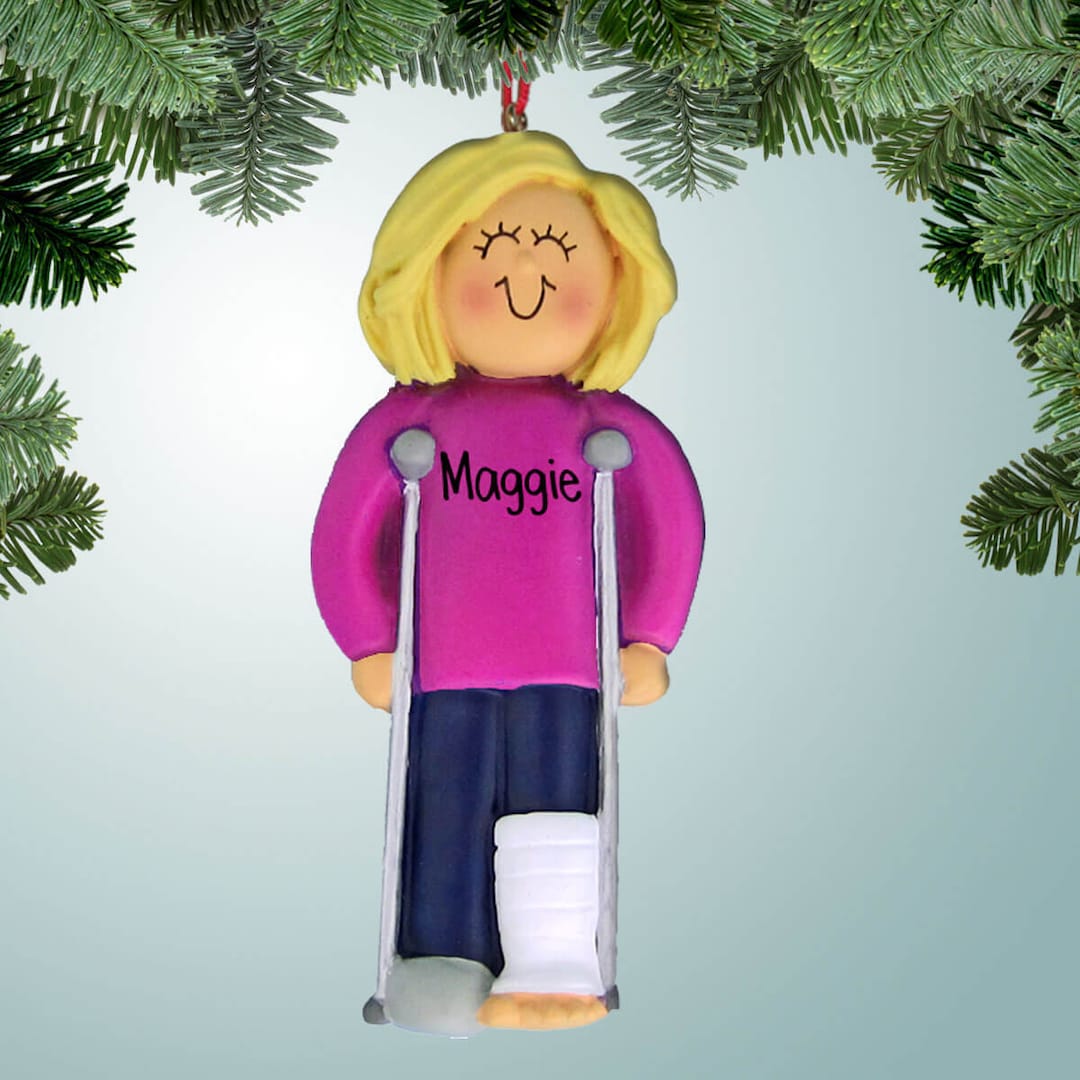 Female With Broken Leg - Blonde - Christmas Ornaments - Cast - Broken ...