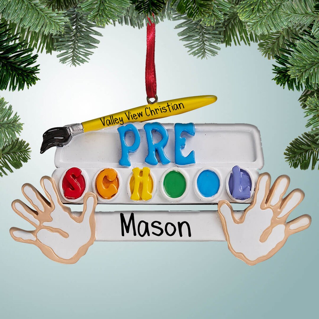 Preschool Hands - Christmas Ornaments - Teacher - Free Personalization ...