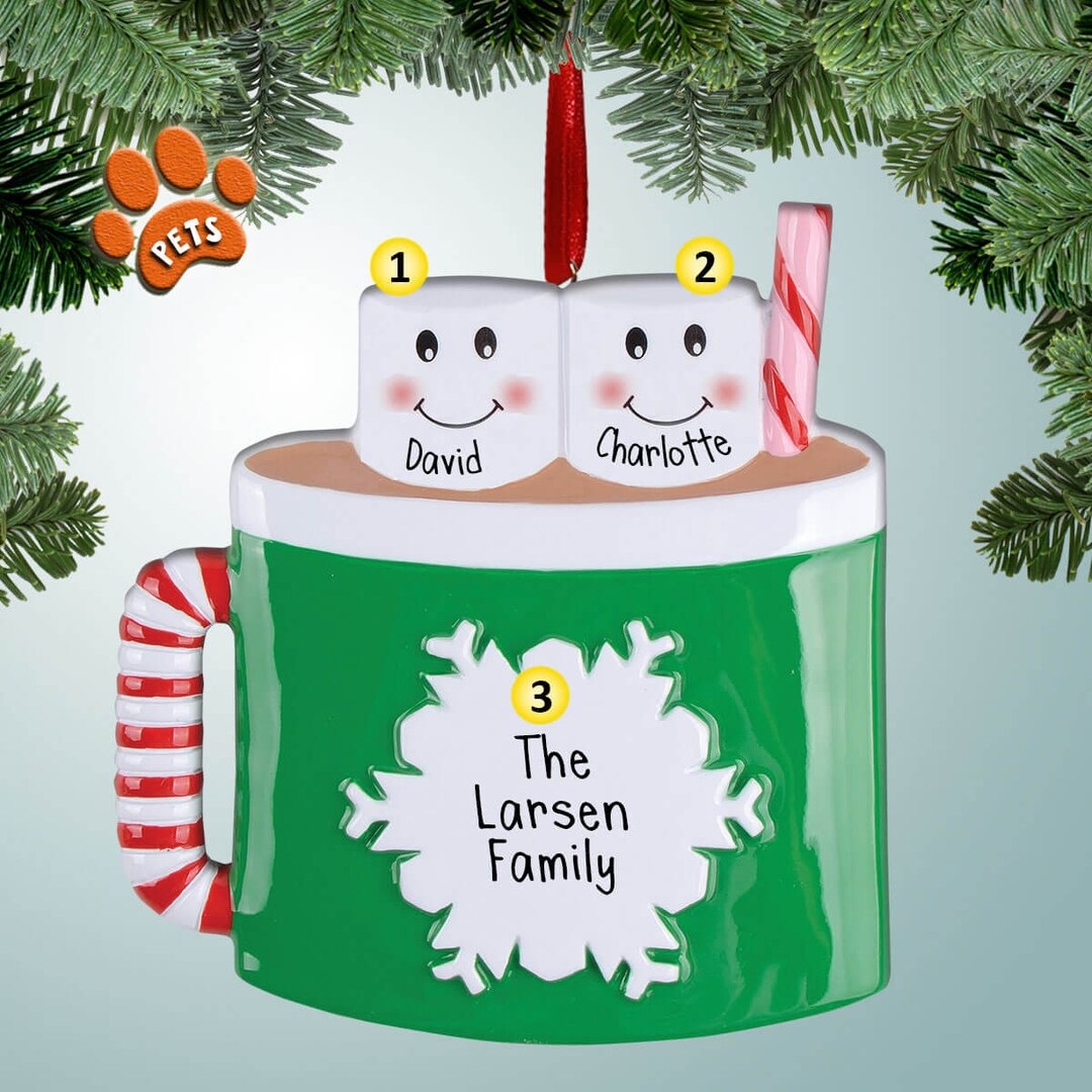 Marshmallow Mug Couple - Hot Chocolate Family - Candy Cane - Green Mug ...