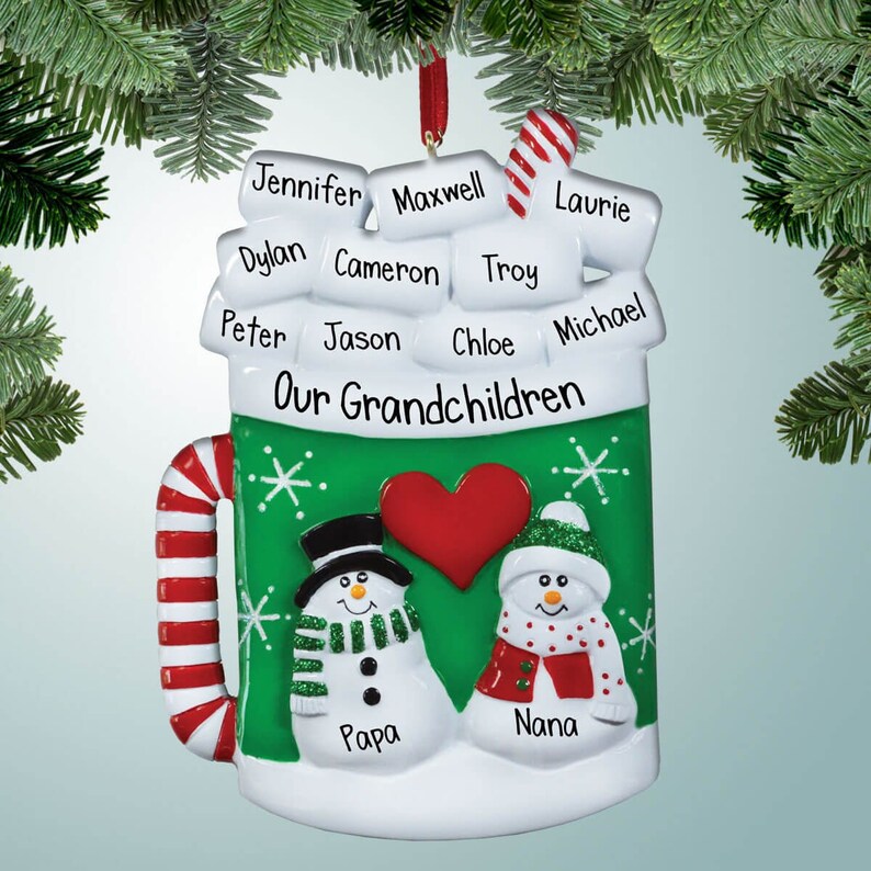 Hot Chocolate Family Mug - Christmas Ornaments - Snowmen - Etsy