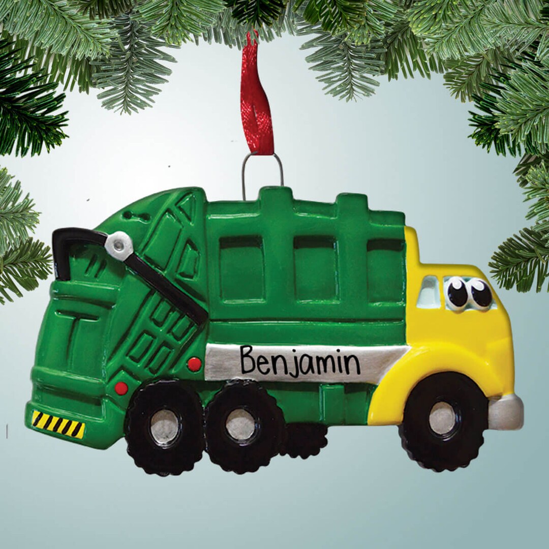 Garbage Truck Toy With Eyes - Christmas Ornaments - Garbage Man ...