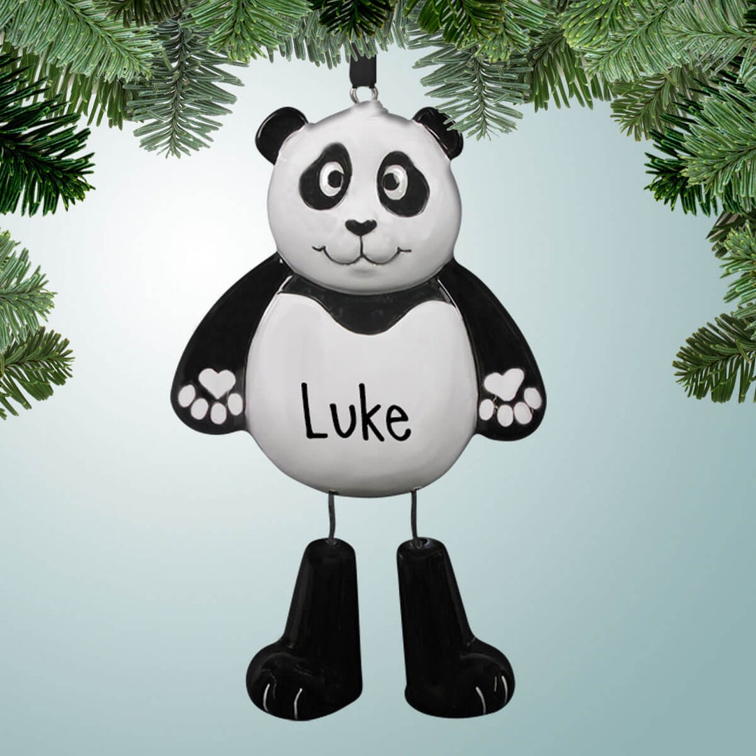 Panda With Dangling Feet - Personalized Ornaments - Farm & Zoo Animals ...
