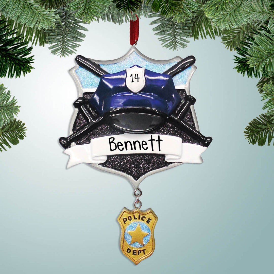 Police Badge With Shield Personalized Ornaments Police - Etsy