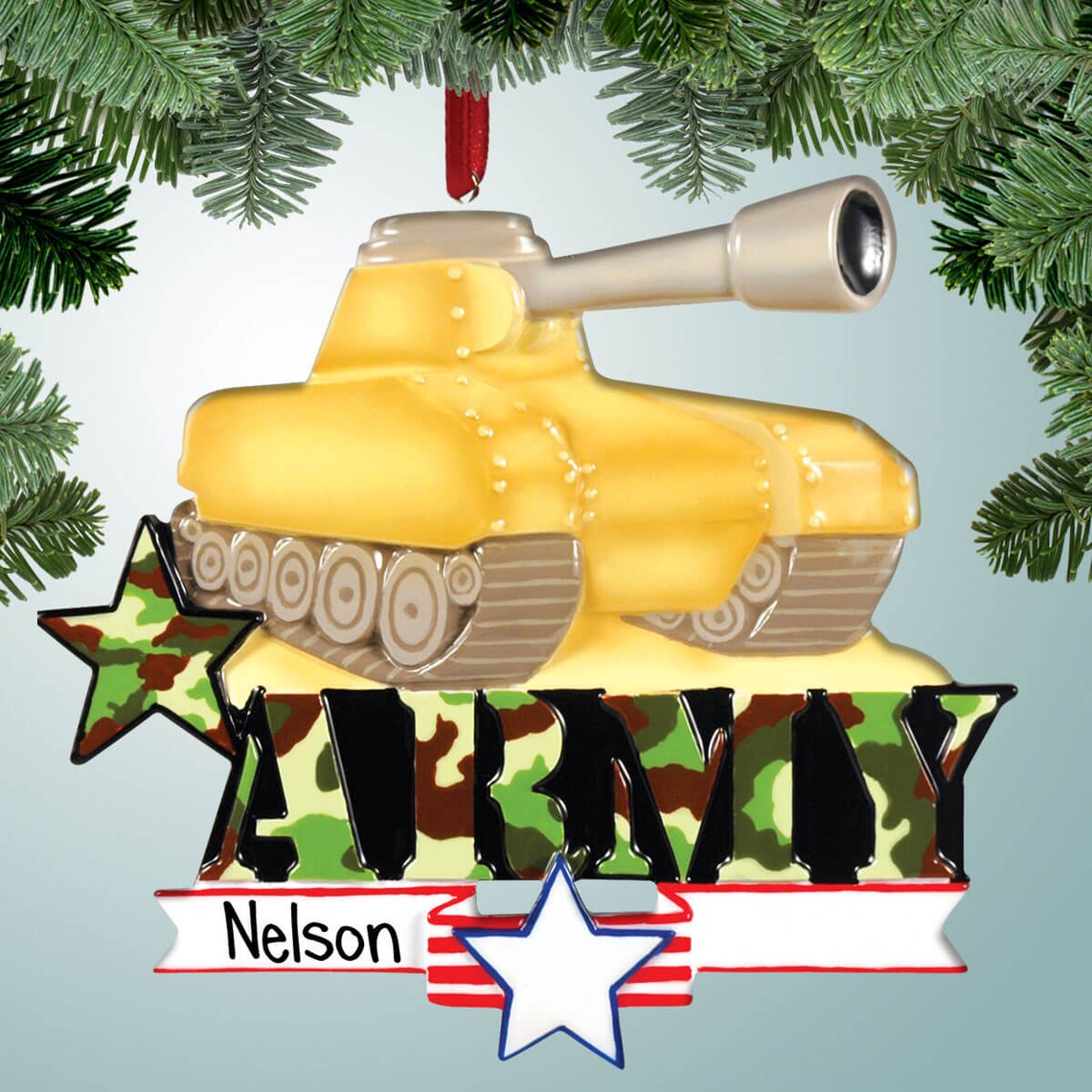 Army Tank Personalized Christmas Ornaments Military army | Etsy
