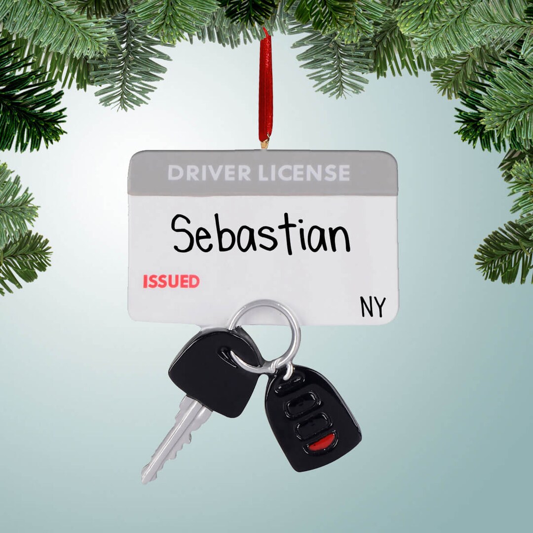 Personalized Driver License With Key Fob Christmas Ornament - New ...