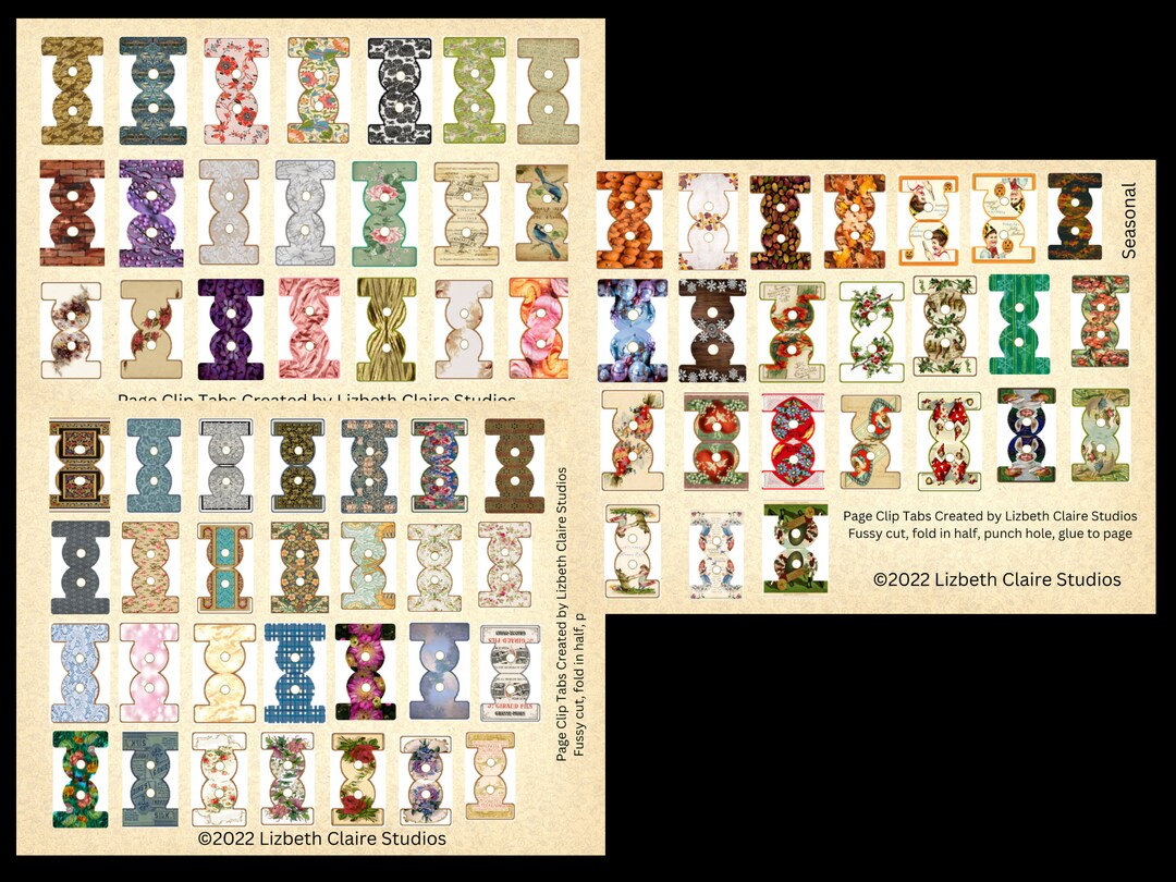 Page Clip Tab Set Bulldog Style Instant Digital Download Junk Journal ...