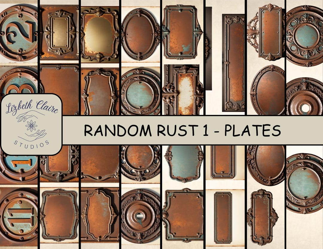 Random Rust 1 - Plates Instant Digital Download Junk Journal ...
