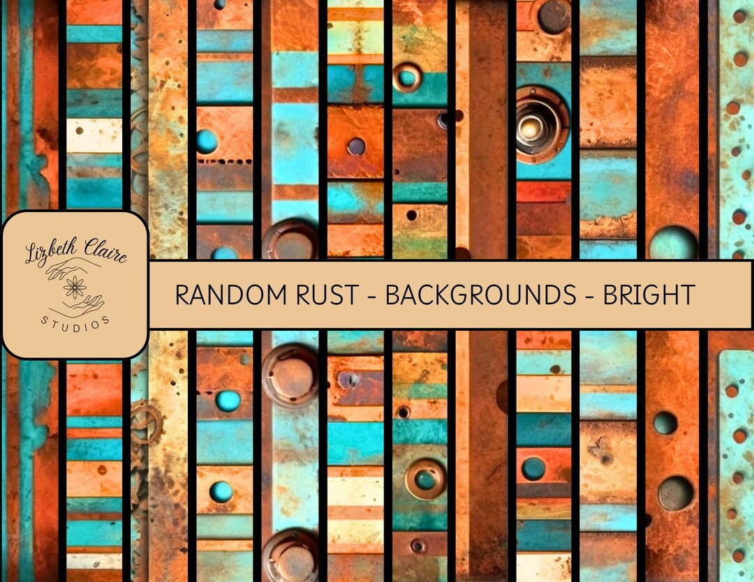 Random Rust - Backgrounds Bright Junk Journal Collage Tear Sheets ...