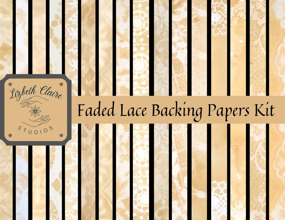 Faded Lace Backing Papers Kit Journal Backgrounds Junk Journal Blank ...