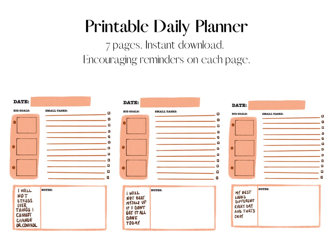 Daily Planner To-do List, Instant Download, Planner Set, Encouraging ...