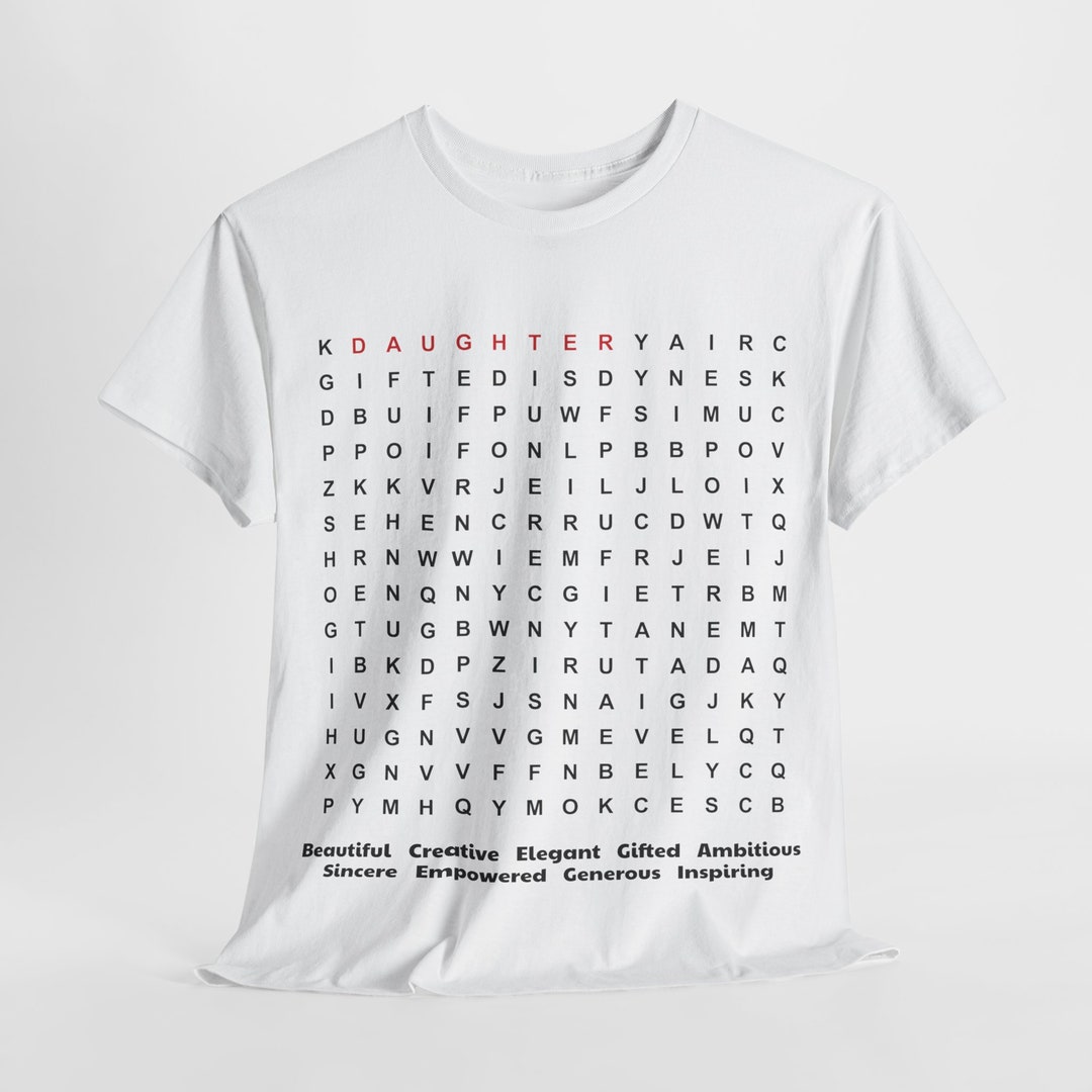 Daughter Word Search Tee - Etsy