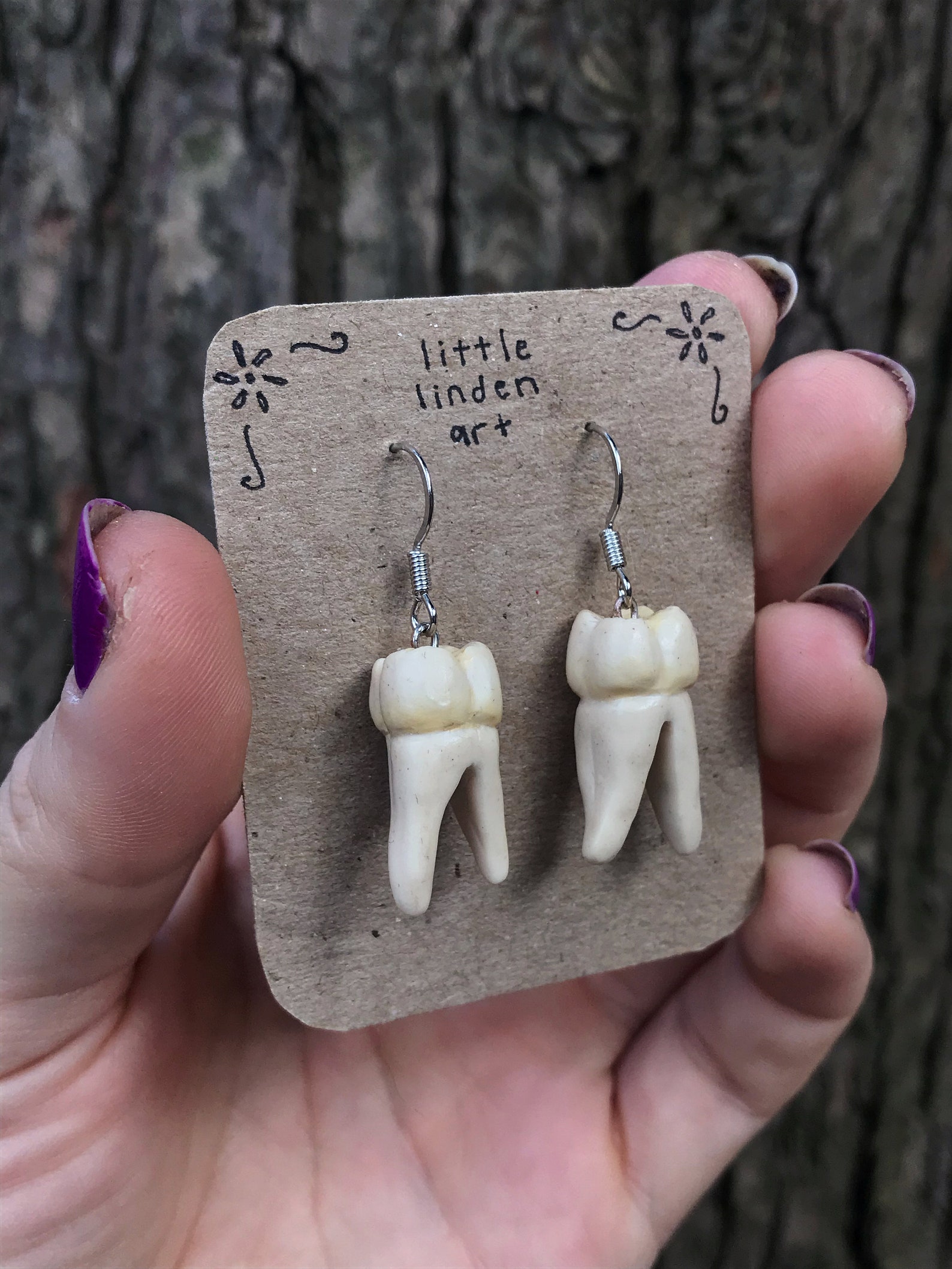 Molar Teeth Polymer Clay Earrings, Dental, Tooth Jewelry, Oddity and ...