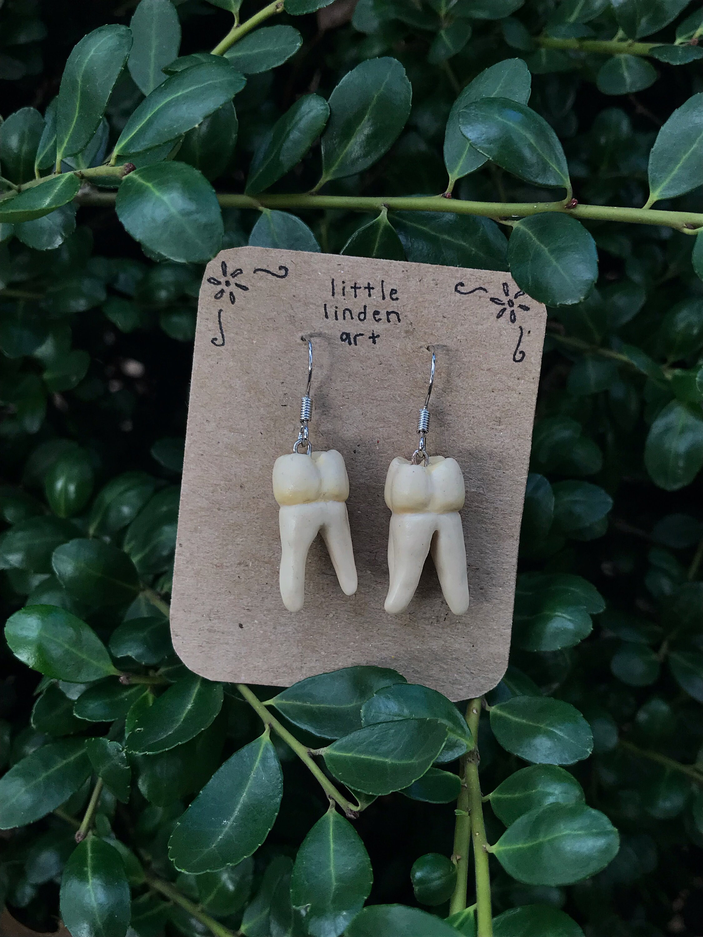Molar Teeth Polymer Clay Earrings, Dental, Tooth Jewelry, Oddity and ...