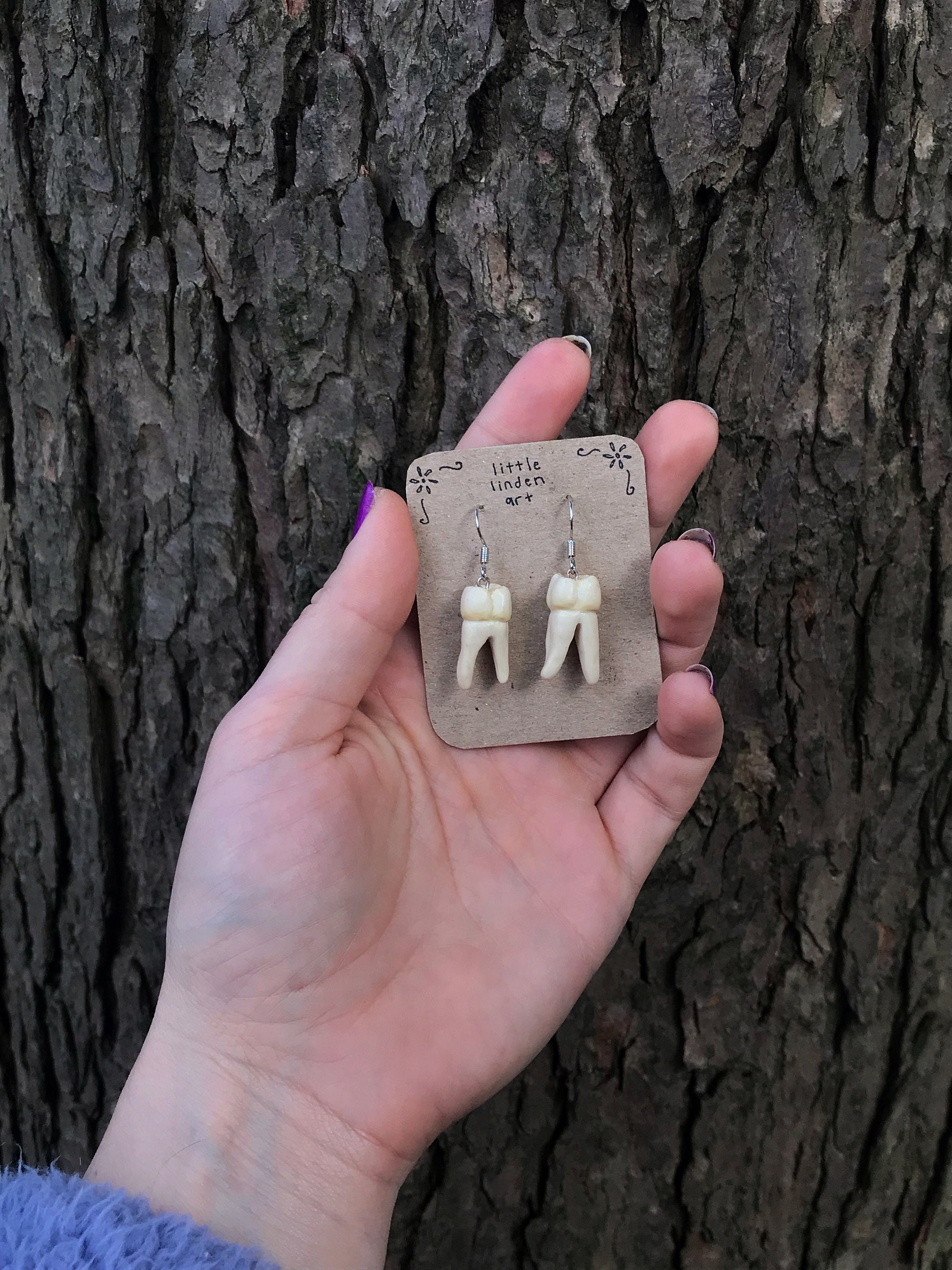 Molar Teeth Polymer Clay Earrings, Dental, Tooth Jewelry, Oddity and ...