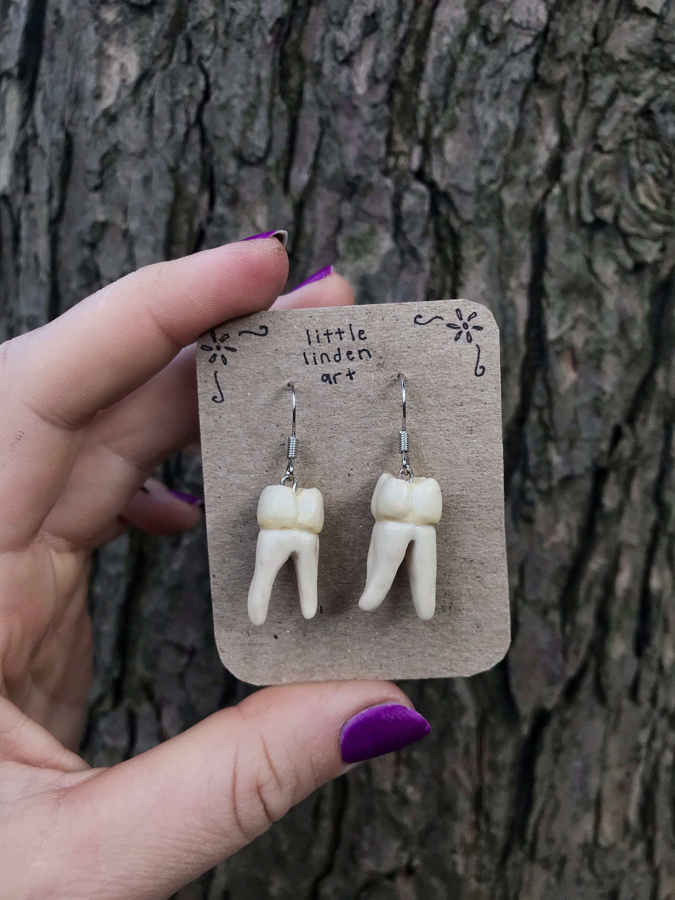 Molar Teeth Polymer Clay Earrings, Dental, Tooth Jewelry, Oddity and ...