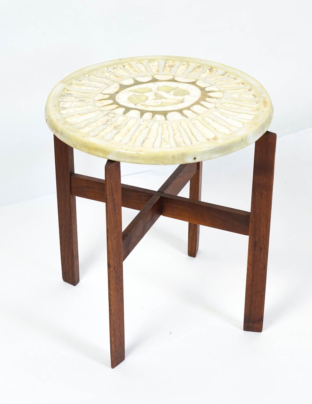 Mid Century Studio Made Ceramic Tile Table Plant Stand - Etsy