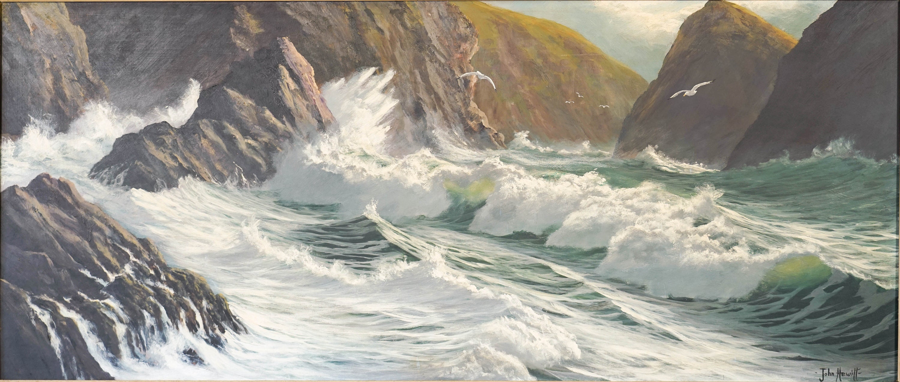 John Hewitt Original Oil on Board Seascape - Etsy