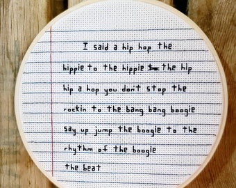 Rapper's Delight Cross Stitch, Lyrics Cross Stitch, Hip Hop Cross ...