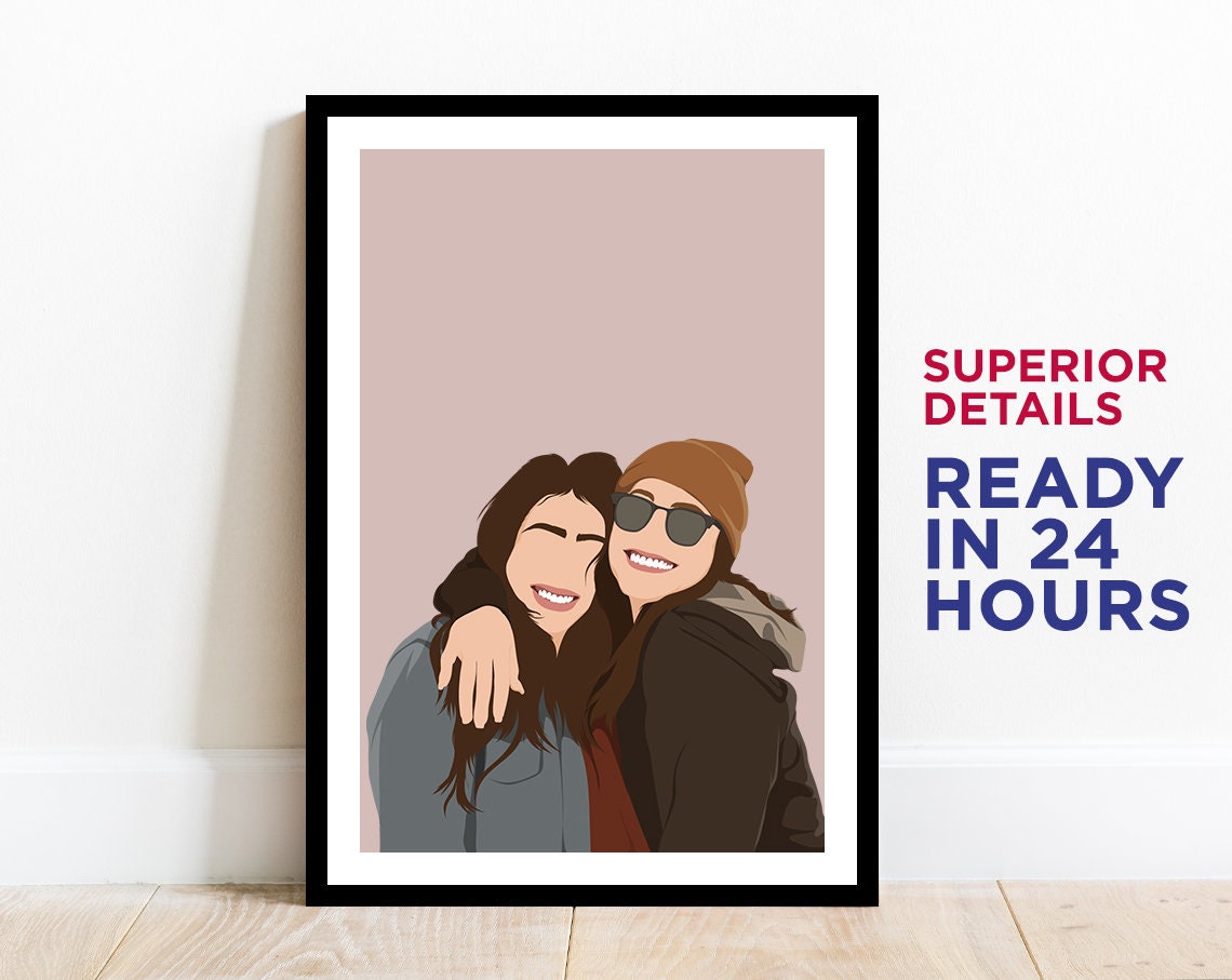 Friends Faceless Portrait Personalised Photo Photo - Etsy UK