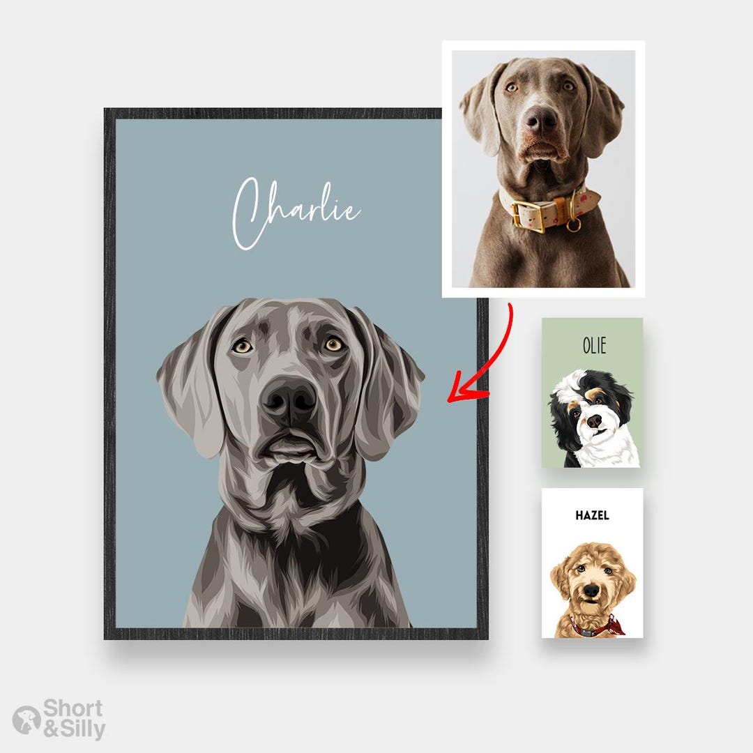 Personalized Dog Portrait From Photo – Custom Framed Pet Print or ...