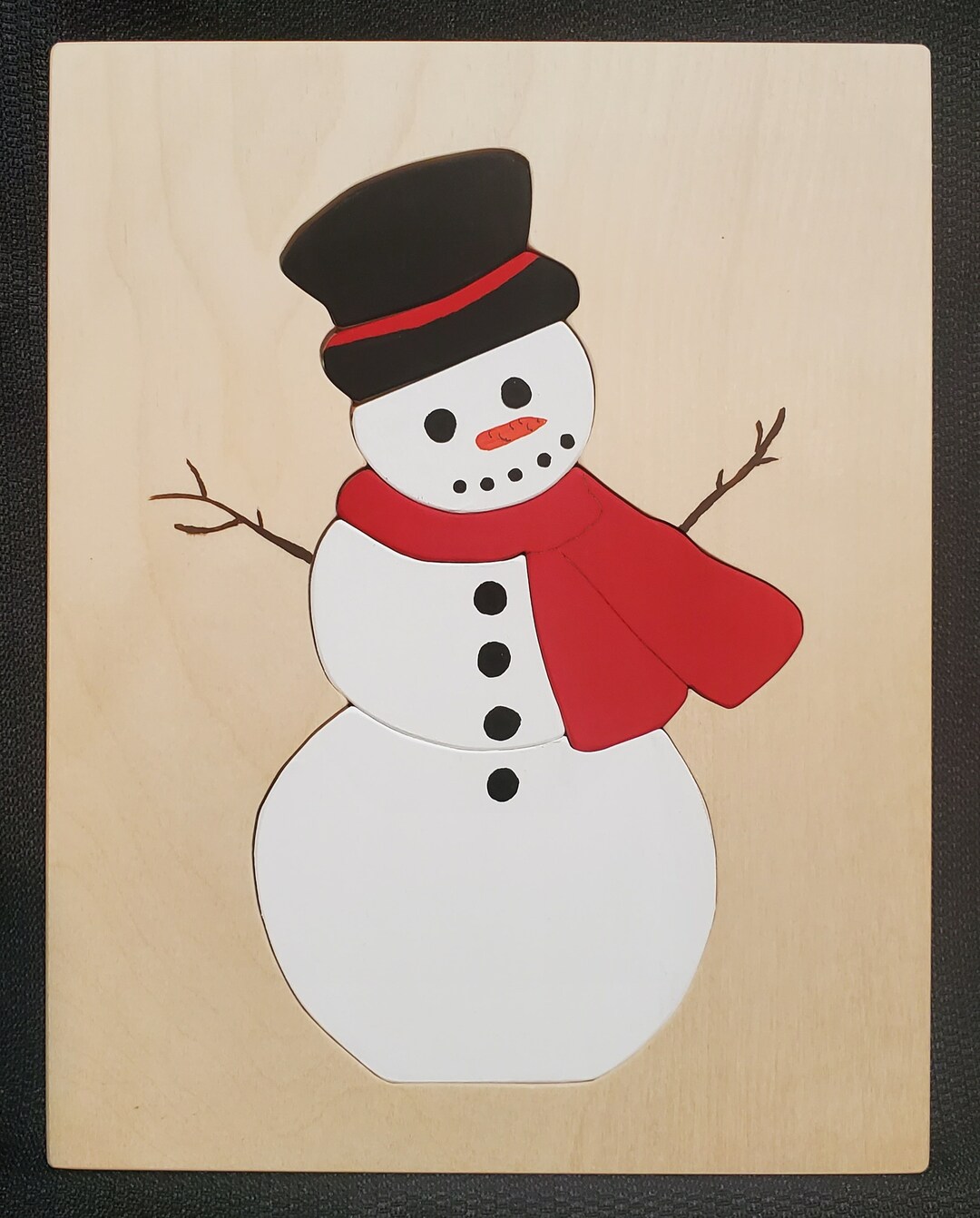 Wooden Snowman Puzzle - Etsy