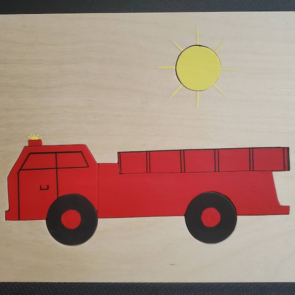 Fire Truck Puzzle - Etsy