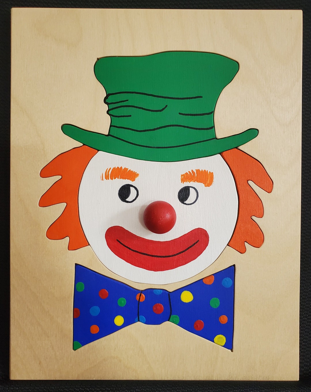 Wooden Clown With Nose Puzzle - Etsy