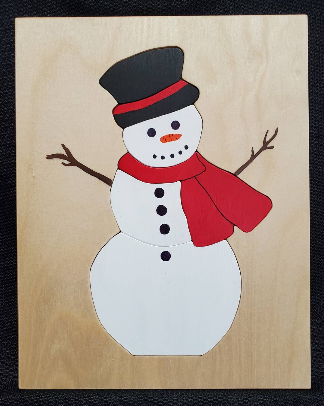 Wooden Snowman Puzzle - Etsy