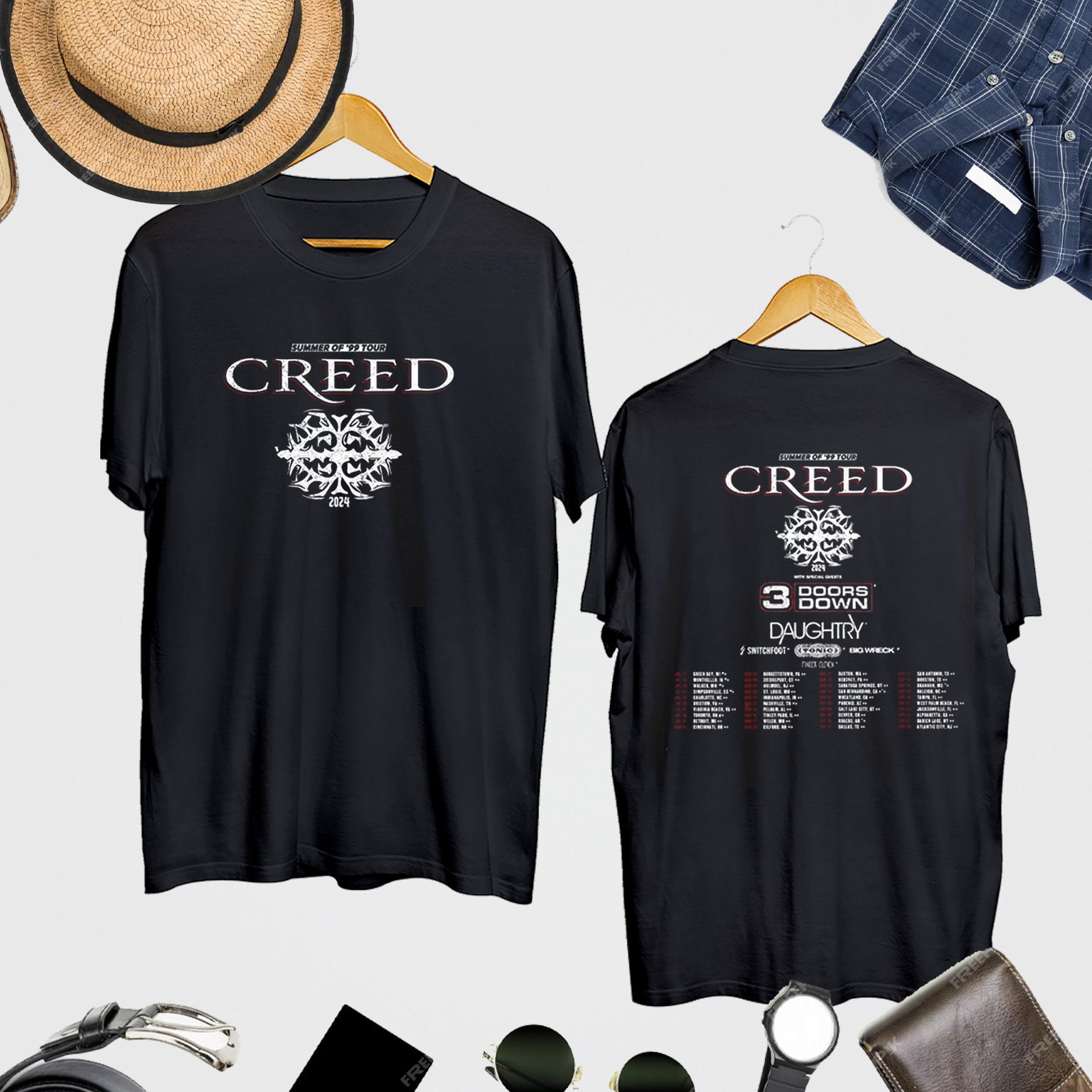 Creed Band 2024 Tour Summer of 99 Tour Shirt sold by Repose Camala ...