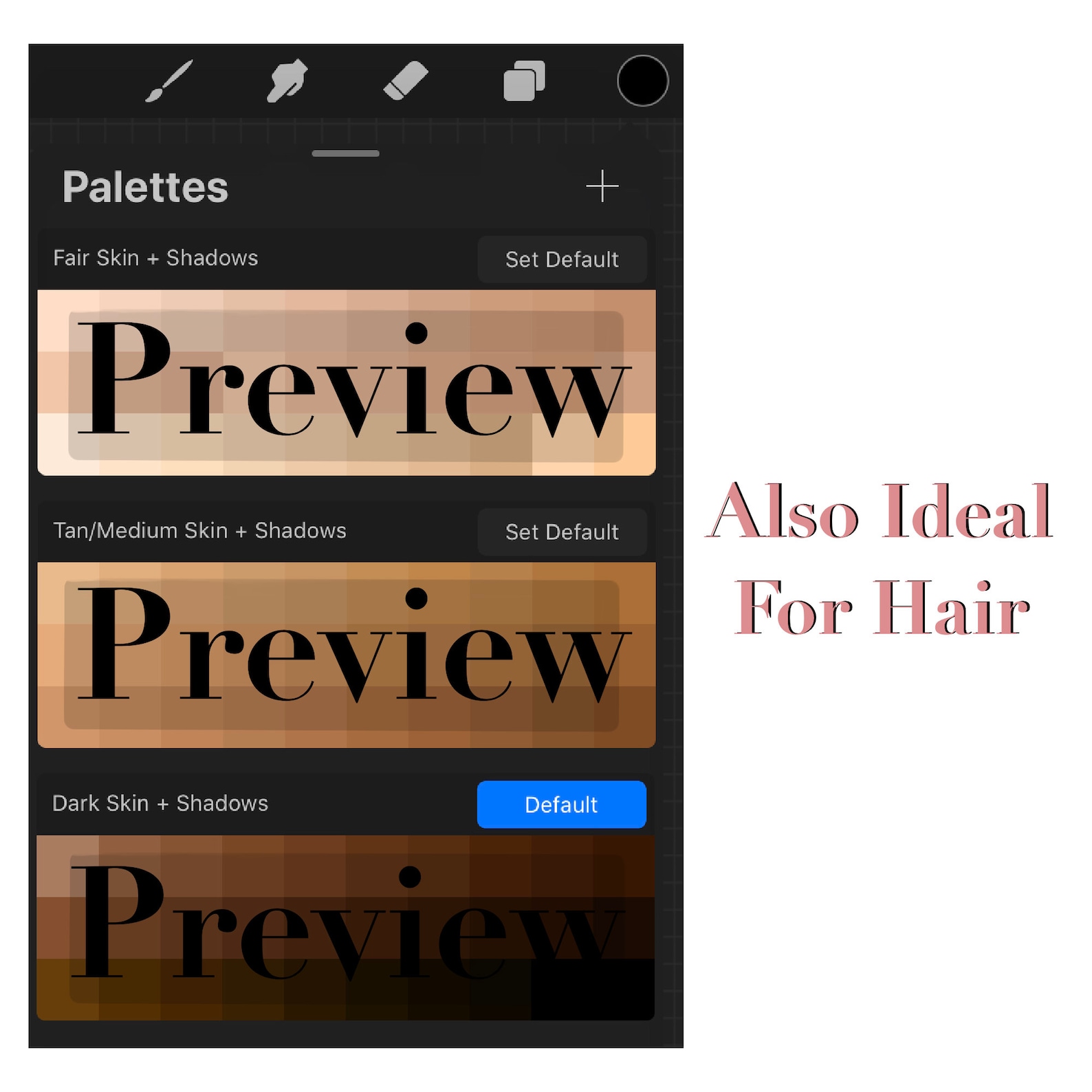 Procreate Skin Tones Color Palette, Procreate Skin Swatches for Fashion ...