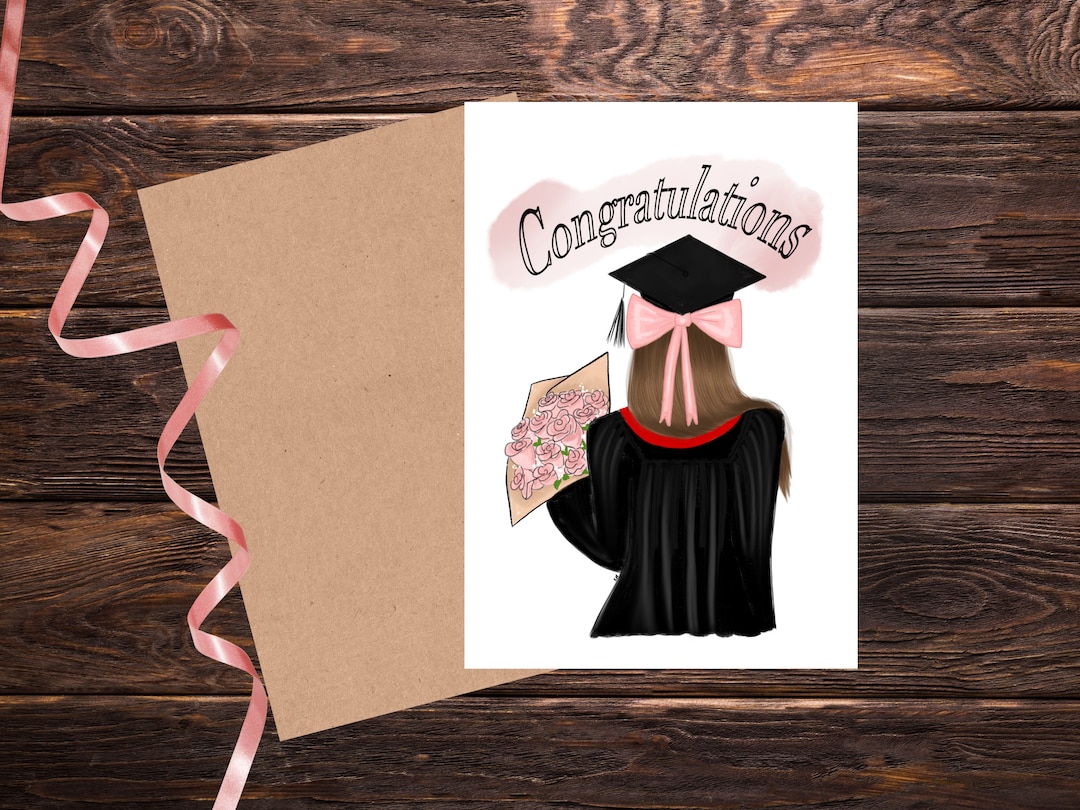 Coquette Congratulations Grad Printable Greeting Card, Graduate With ...