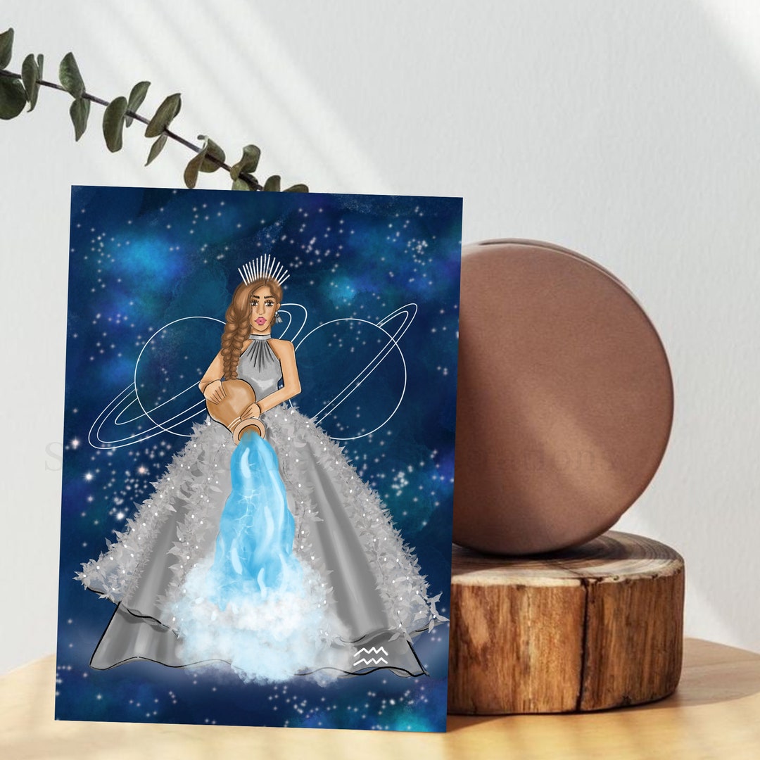 Aquarius Goddess Fashion Illustration, Aquarius With Ruling Planet ...