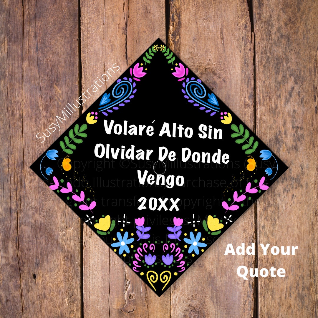 Mexican Graduation Cap Topper, Cute Graduation Decoration, Custom Quote ...