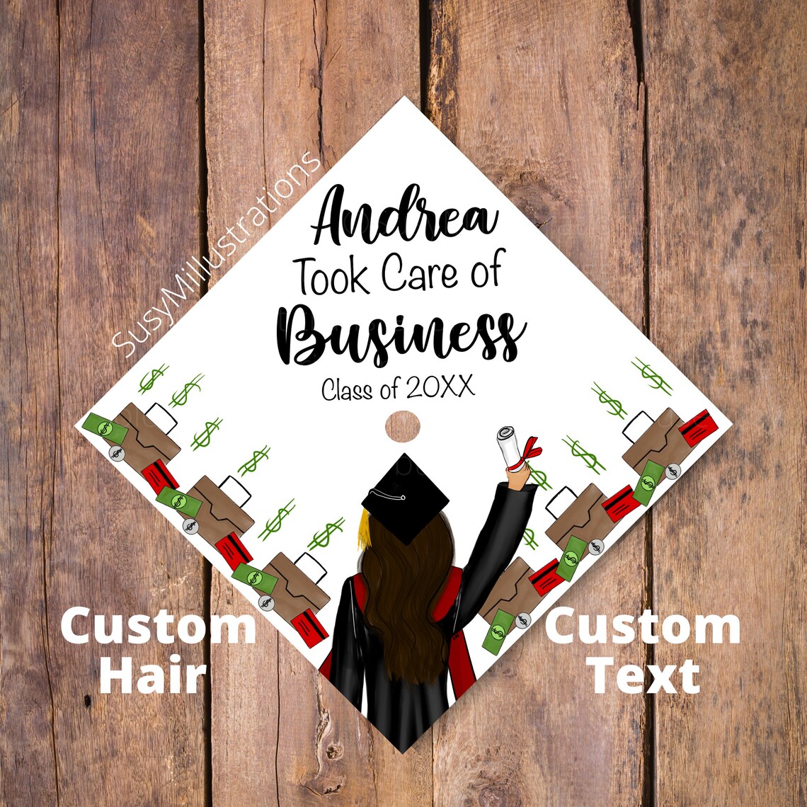 Business Grad Cap,graduation Cap Topper for Business Majors,female ...