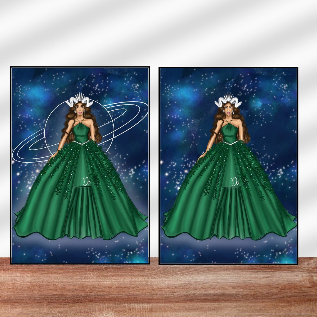 Capricorn Goddess Fashion Illustration, Capricorn Ruling Planet Saturn ...