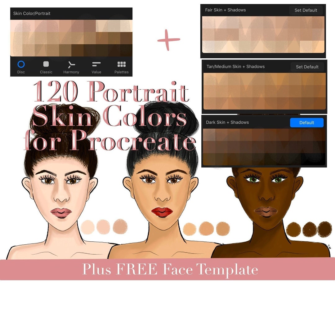 Procreate Skin Tones Color Palette, Procreate Skin Swatches for Fashion ...